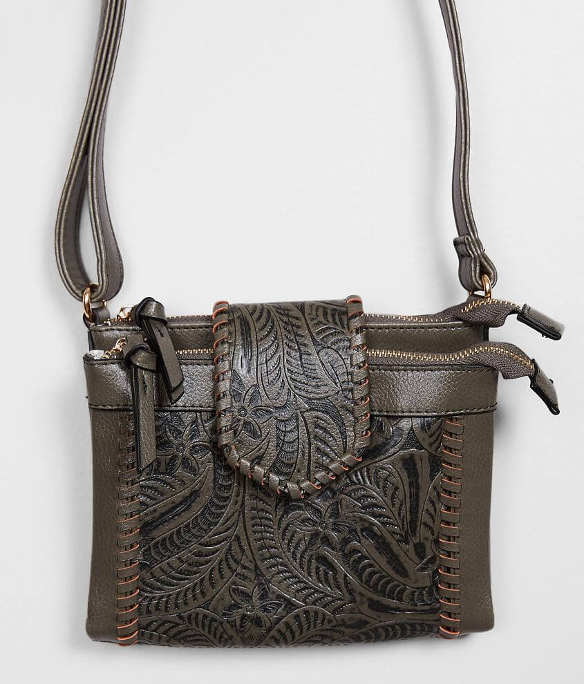 Violet Ray Embossed Floral Crossbody Purse - Women's Bags & Wallets in ...