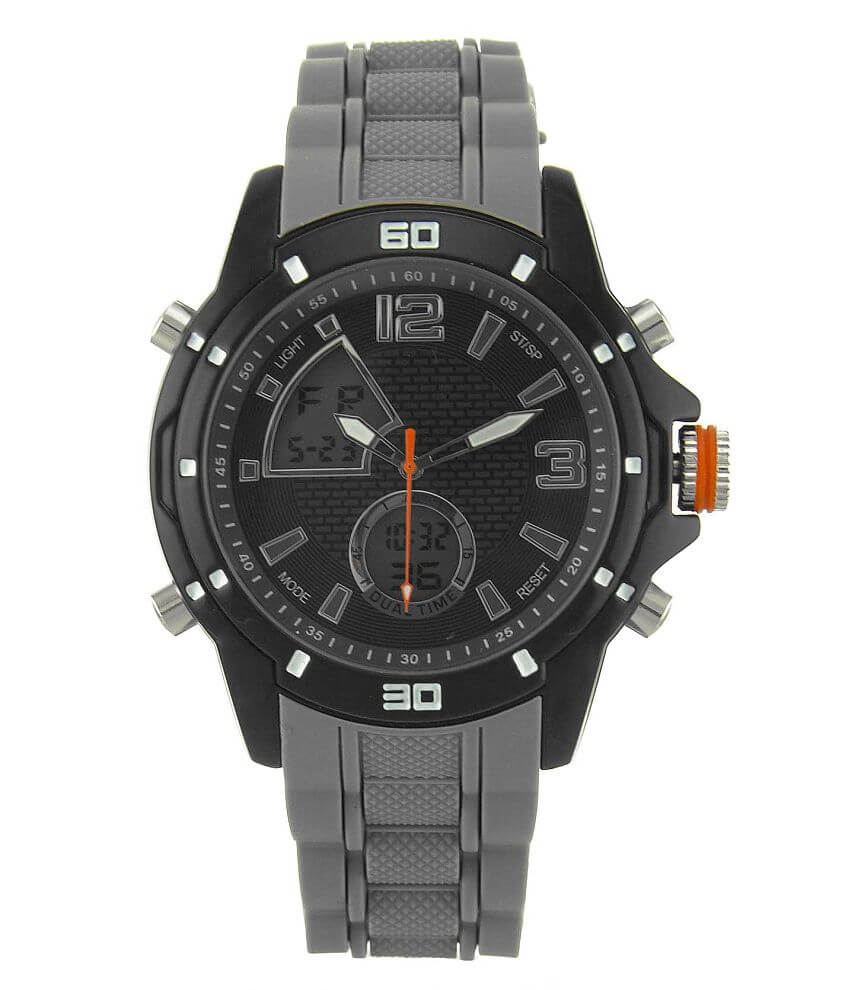 Accutime Silicone Watch - Men's Watches in Grey | Buckle