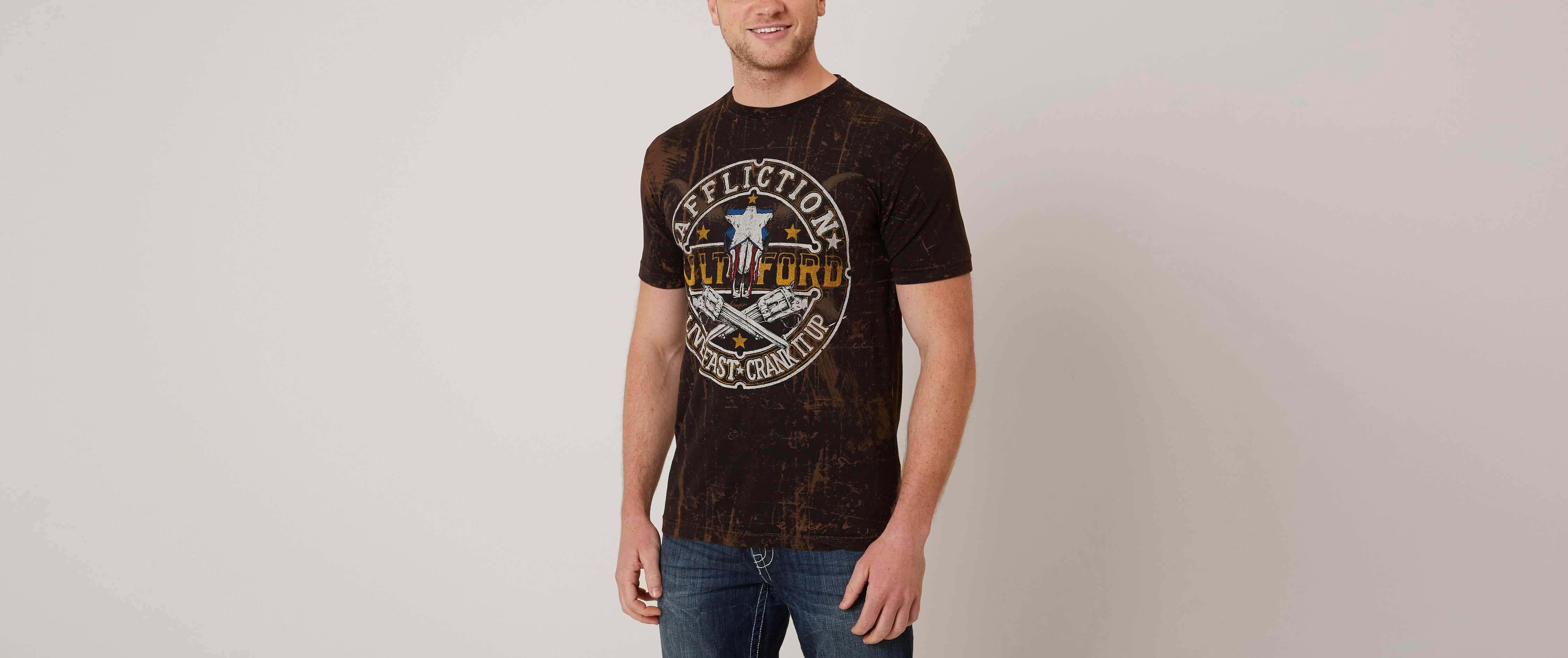 Affliction Colt Ford T-Shirt - Men's T-Shirts in Black Brown Lava Wash ...