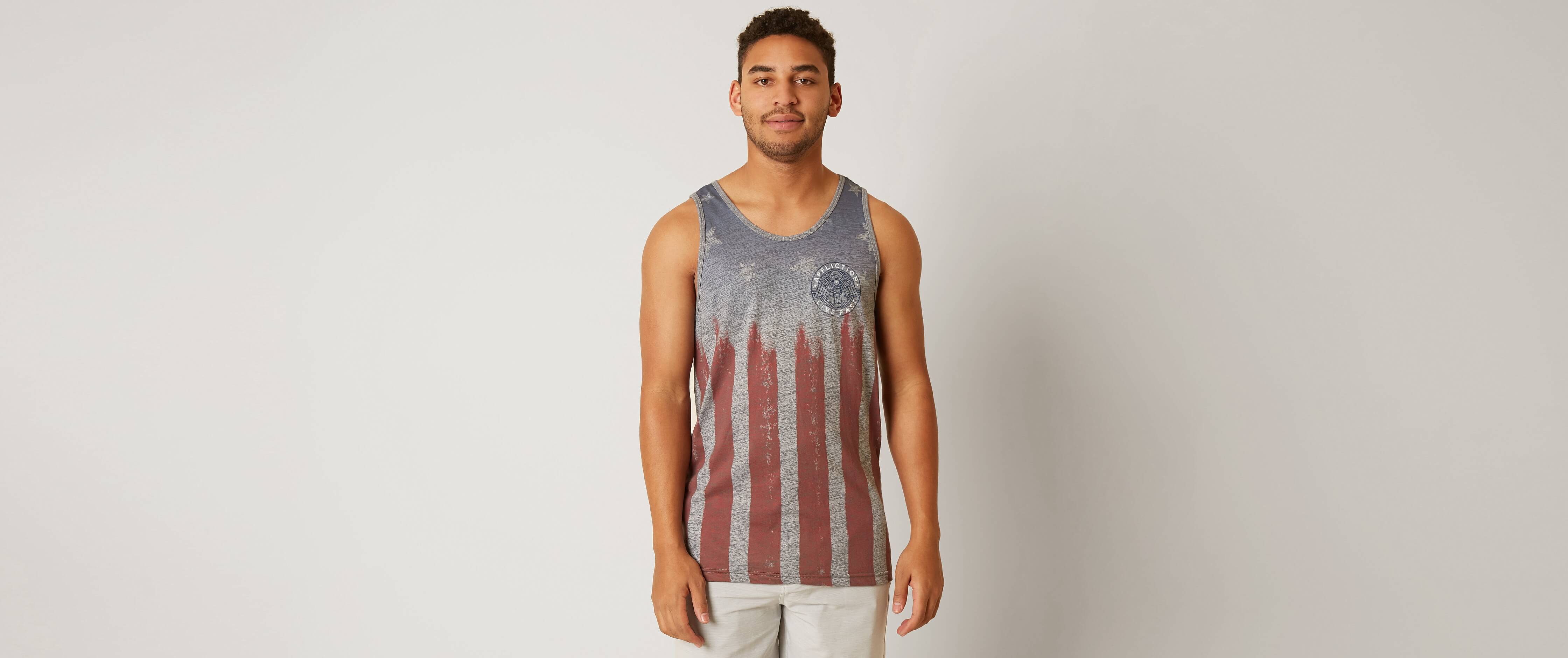 Affliction Brave Freedom Defender Tank Top - Men's Tank Tops in Heather ...