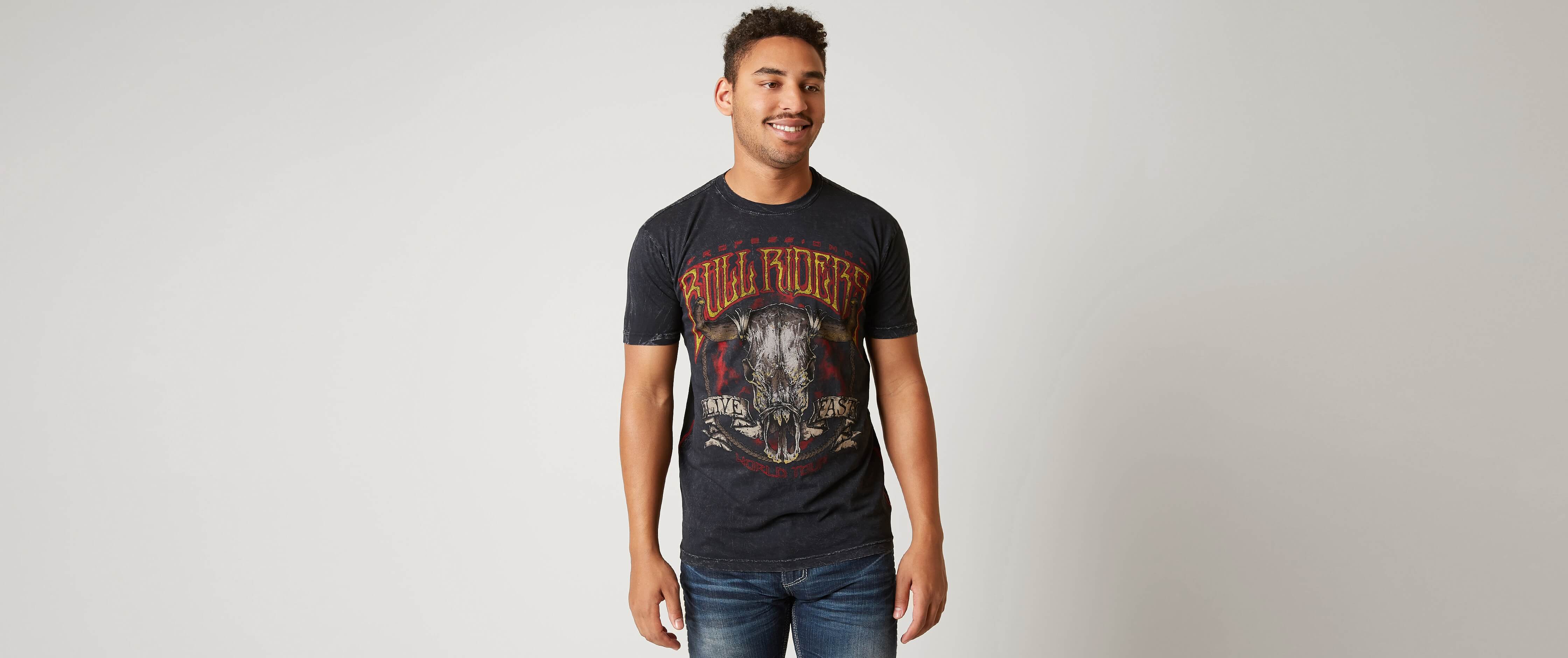 Affliction PBR Night Rider T-Shirt - Men's T-Shirts in Black Lava Wash ...