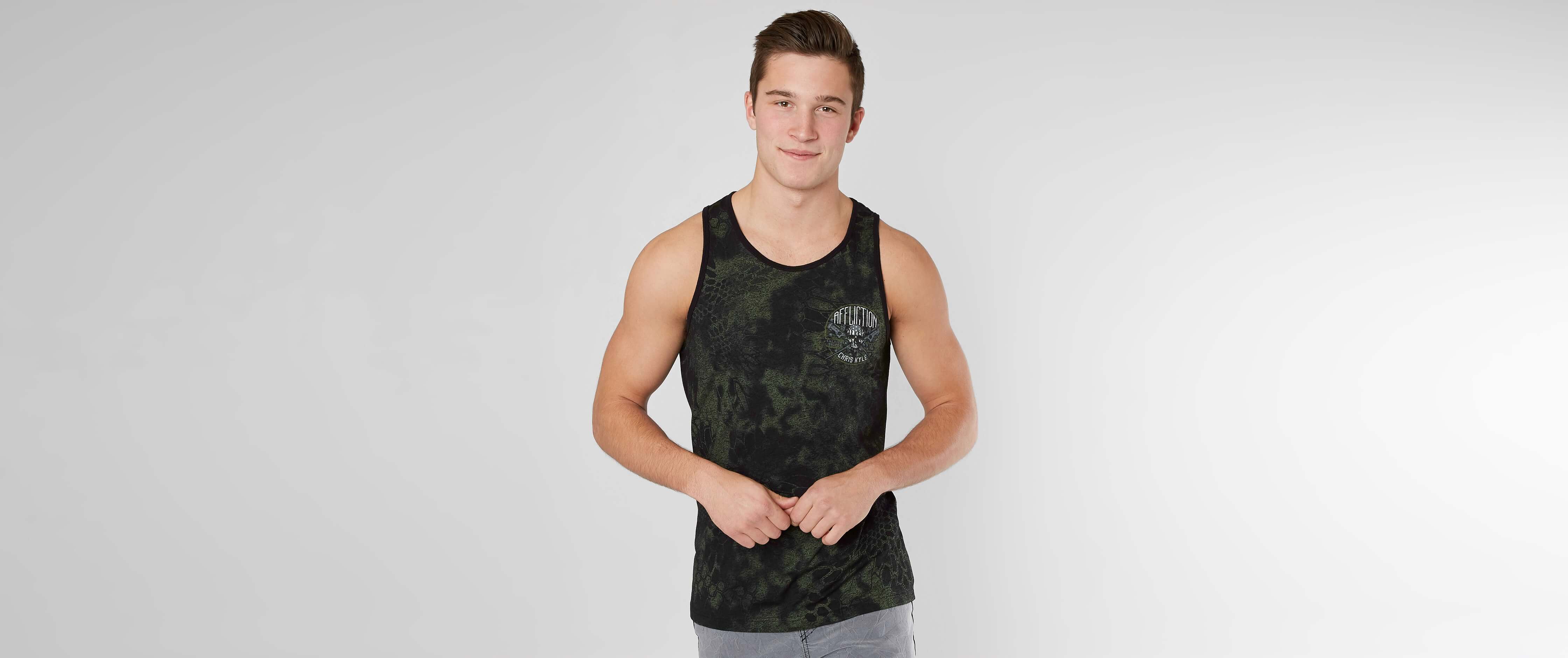 Affliction Warrior Spirit Tank Top - Men's Tank Tops in Black Eye | Buckle