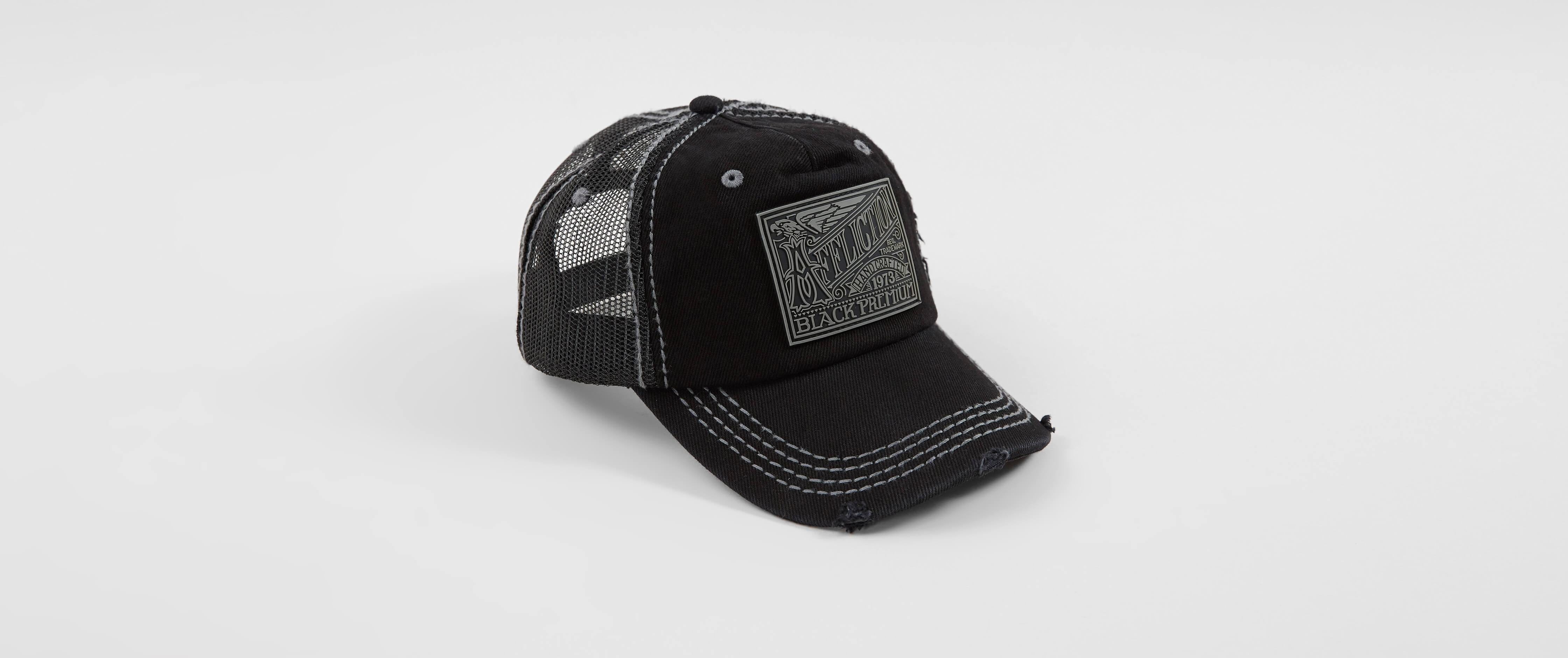 Affliction Black Premium Fremont Trucker Hat - Men's Hats in Black | Buckle