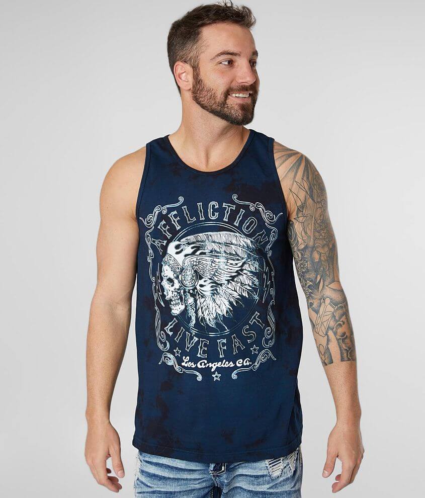 Affliction Apache Motors Tank Top - Men's Tank Tops in Dark Navy ...