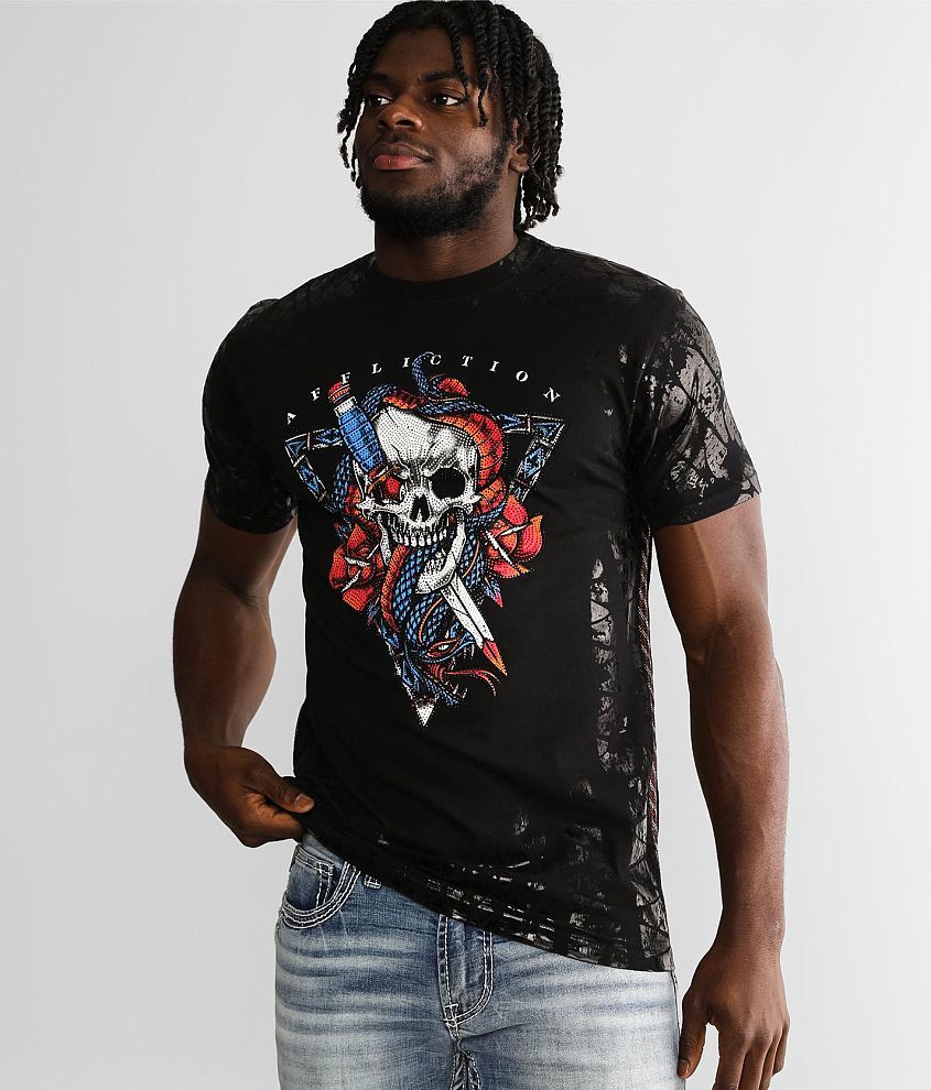 Affliction Sacred Strike T-Shirt - Men's T-Shirts in Black | Buckle