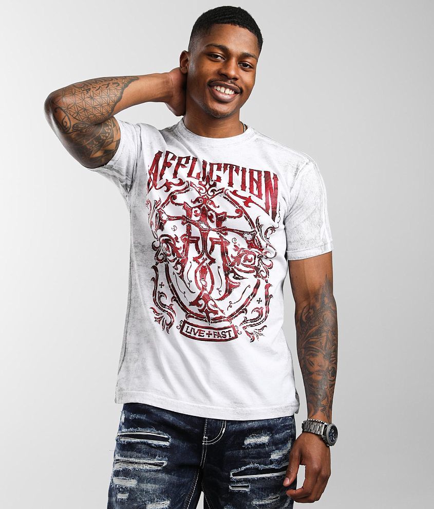 Affliction Black Mist T-Shirt - Men's T-Shirts in White | Buckle