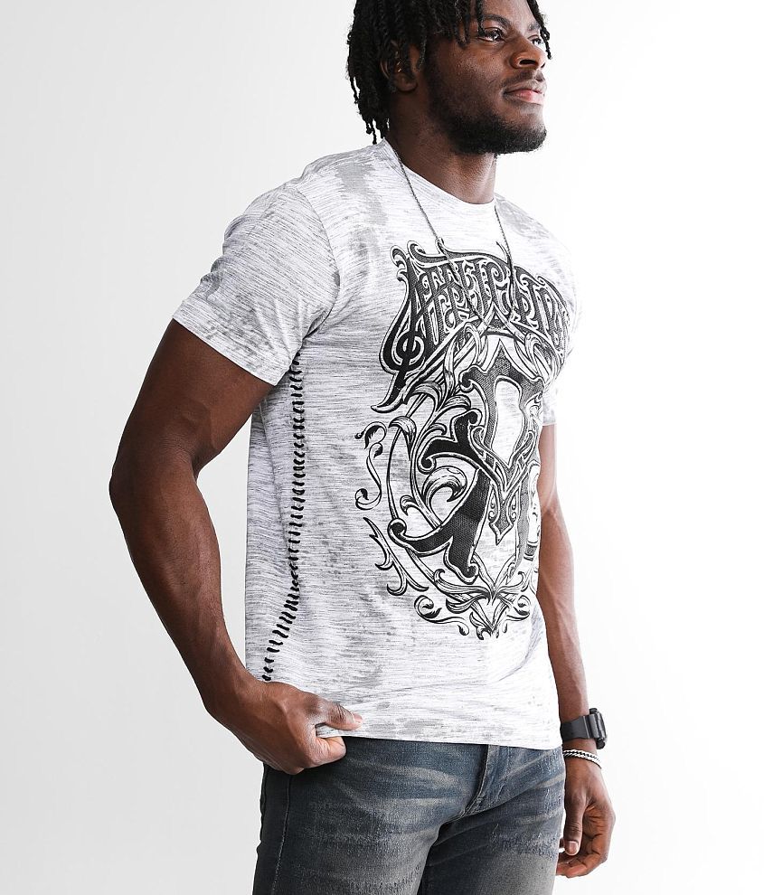 Affliction Iconic Steel T-Shirt - Men's T-Shirts in White Black | Buckle
