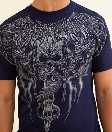Affliction Primal Tech T-Shirt - Men's T-Shirts in Dark Navy | Buckle