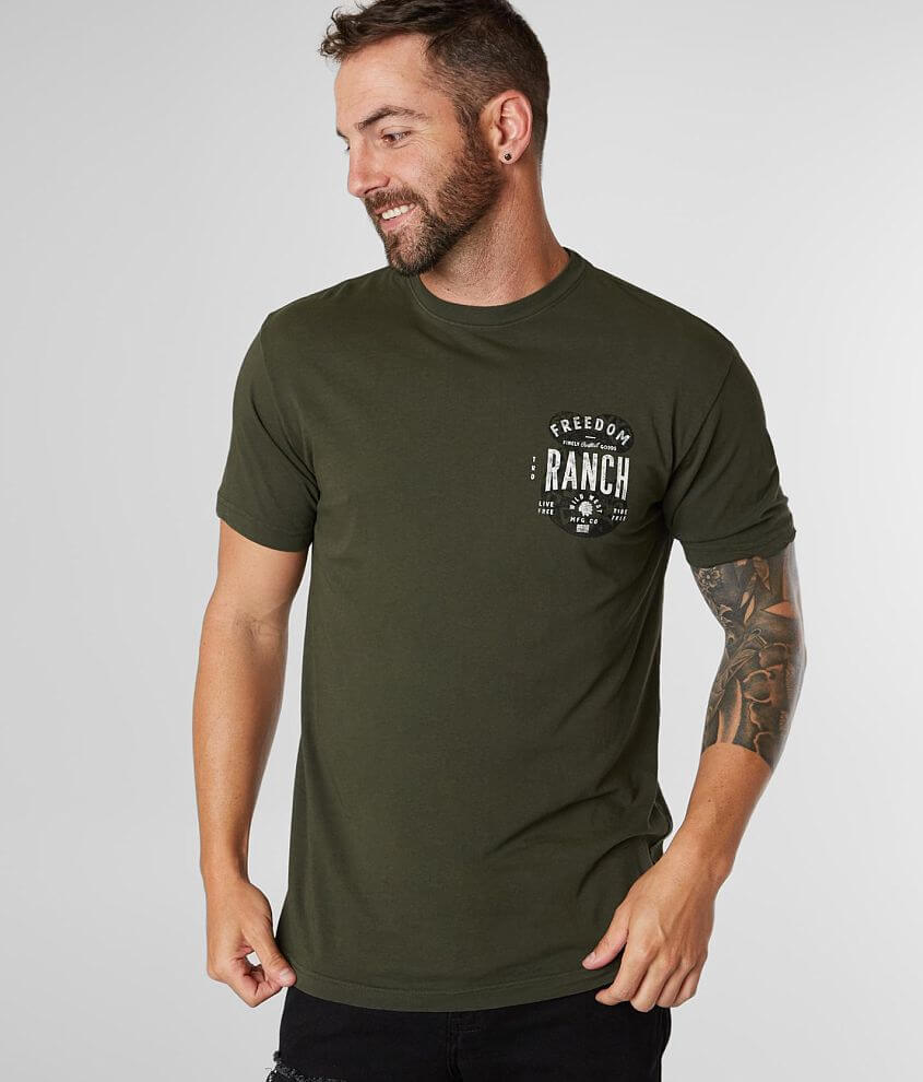 American Highway Freedom Ranch T-Shirt - Men's T-Shirts in Olive | Buckle