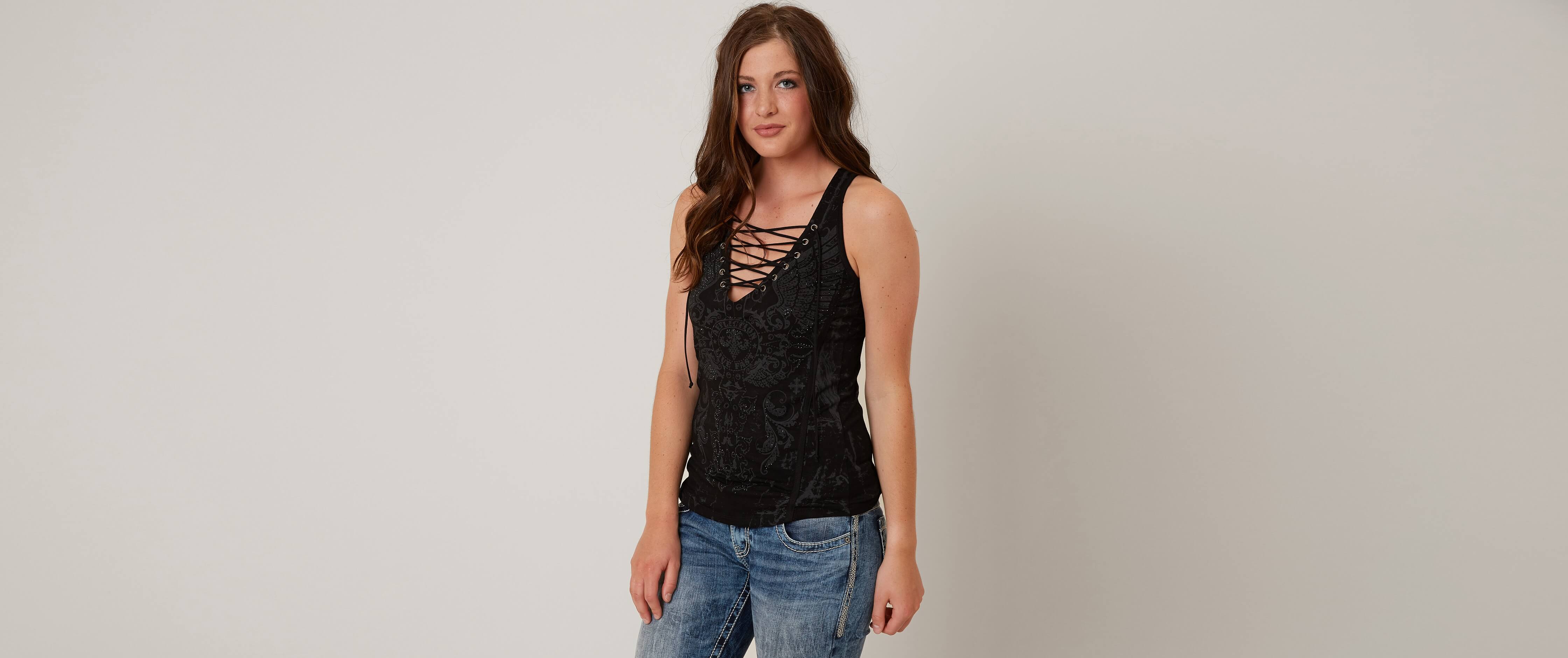 Affliction Battle Zone Tank Top - Women's Tank Tops in Black | Buckle