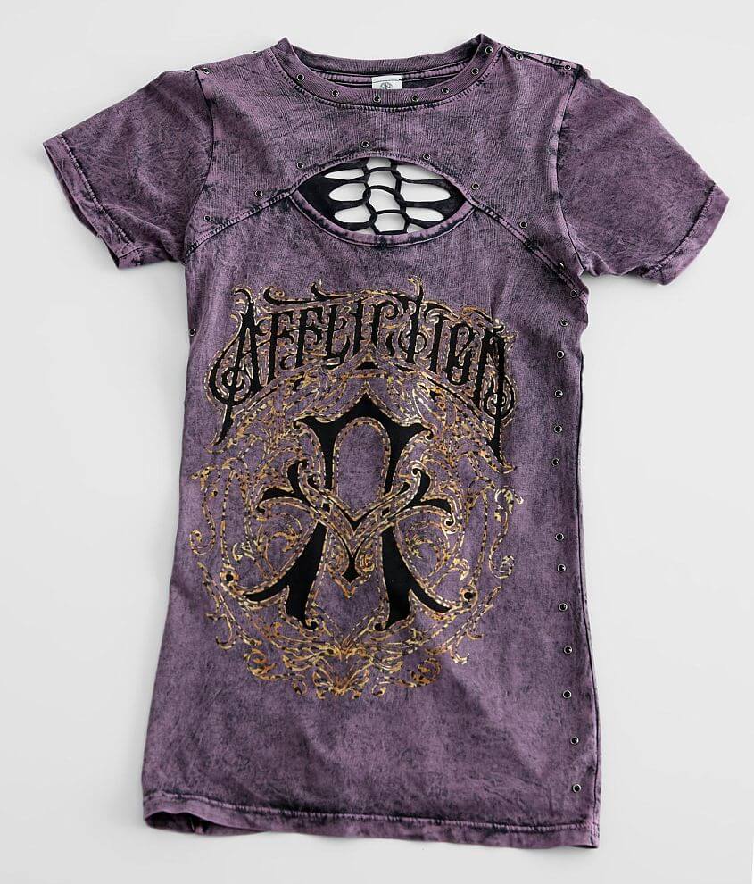 Affliction Iconic Steel Cut-Out T-Shirt - Women's T-Shirts in Soft Pink ...