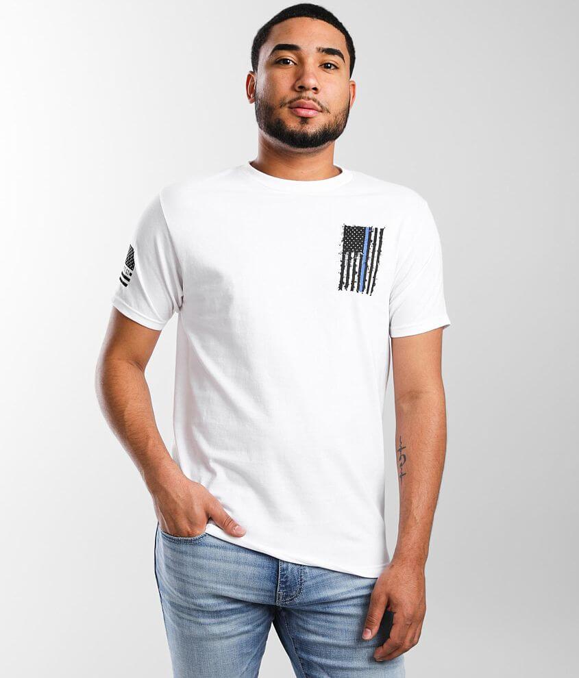 Howitzer Blue Line Smash T-Shirt - Men's T-Shirts in White | Buckle