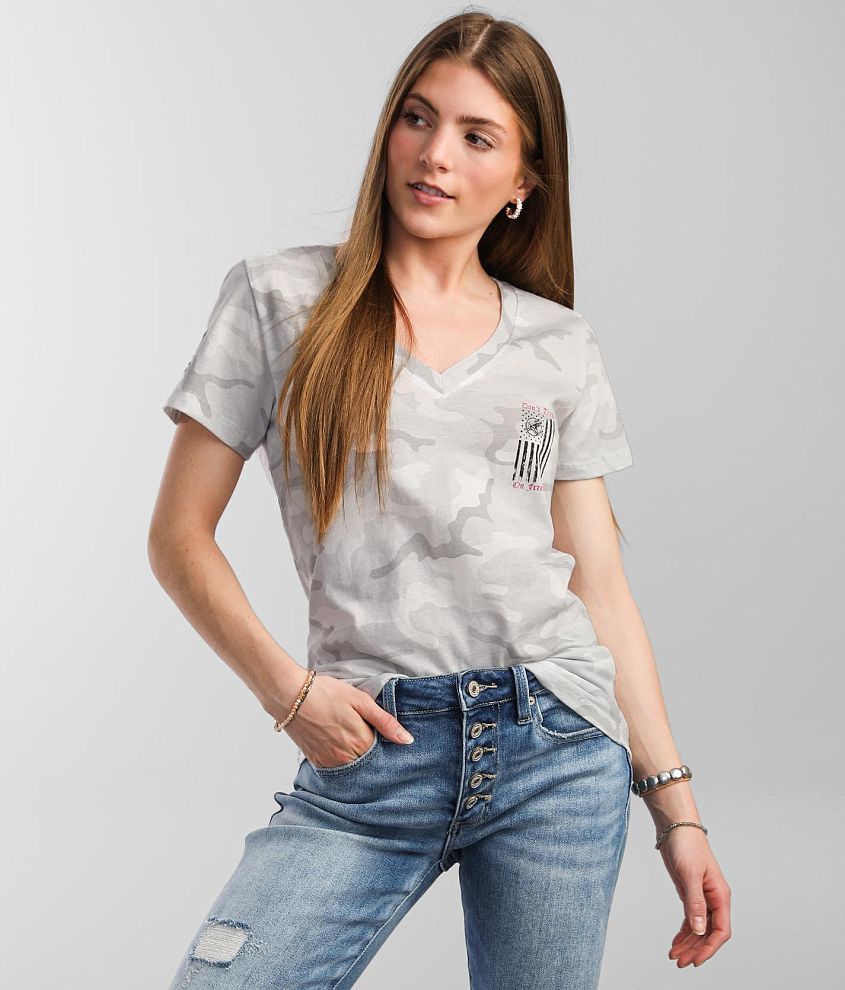 Howitzer Freedom Camo T-Shirt - Women's T-Shirts in White Camo | Buckle