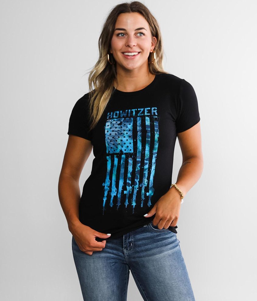 Howitzer Freedom Flag T-Shirt - Women's T-Shirts in Black | Buckle