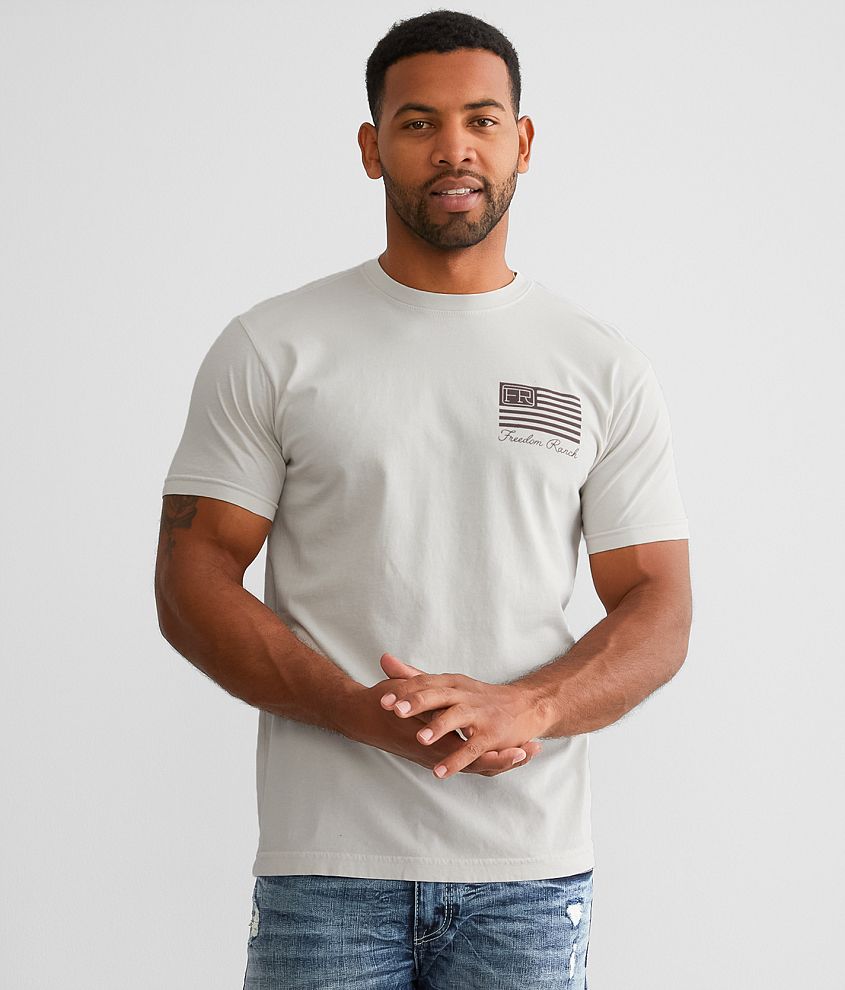Freedom Ranch Home Of The Brave T-Shirt - Men's T-Shirts in Putty | Buckle