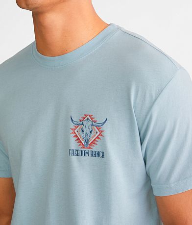 Freedom Ranch Roam Skull T-Shirt - Men's T-Shirts in Slate Blue | Buckle