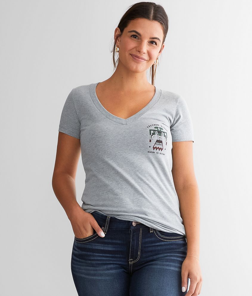 Freedom Ranch Freedom T-Shirt - Women's T-Shirts in DK Heather Grey ...