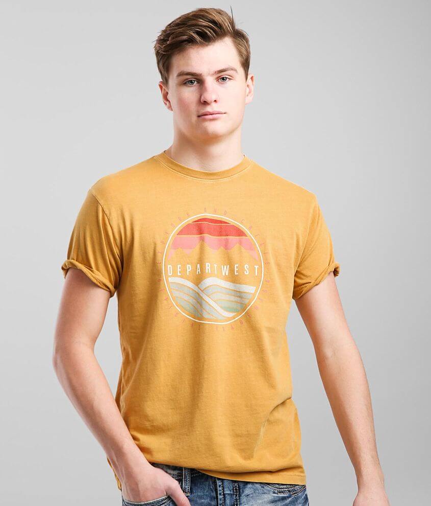 Departwest Cave Spring T-Shirt - Men's T-Shirts in Mustard Pigment Dye ...