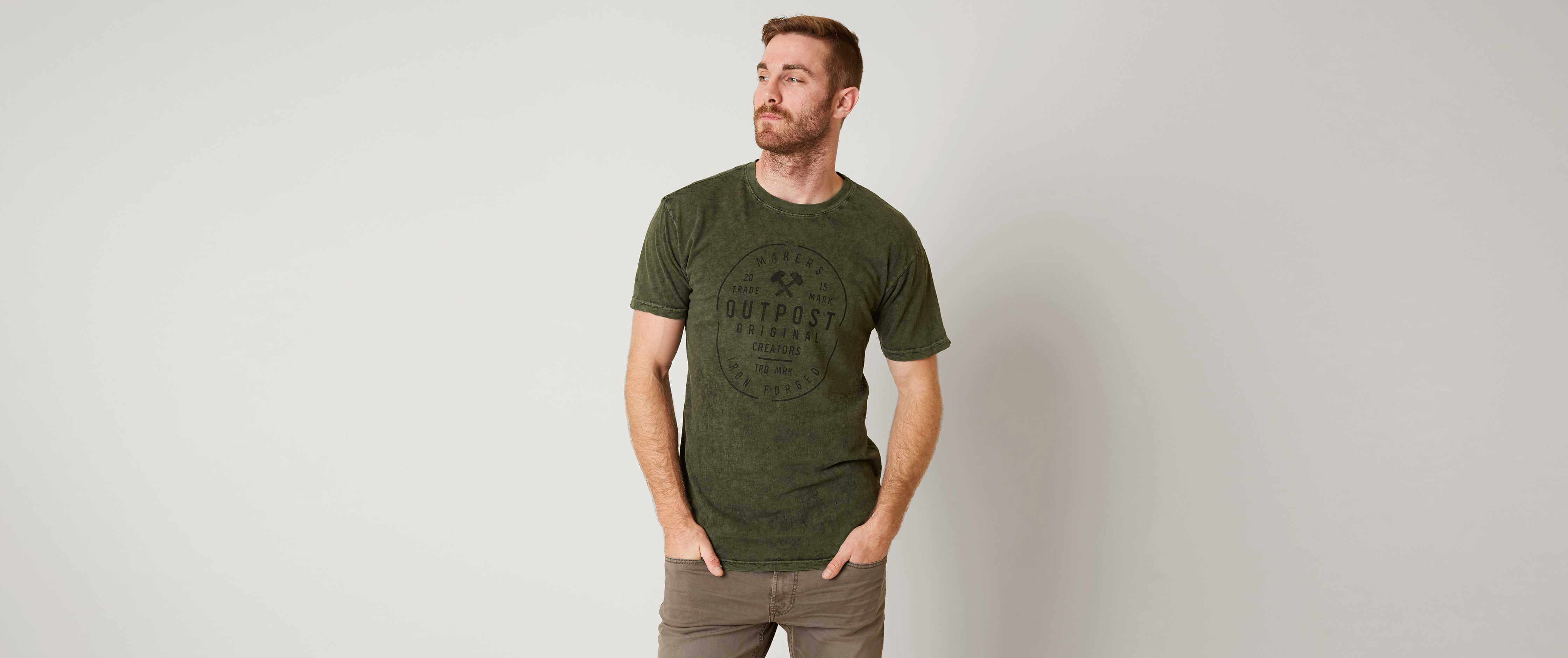 Outpost Makers Stockade T-Shirt - Men's T-Shirts in Military Green ...