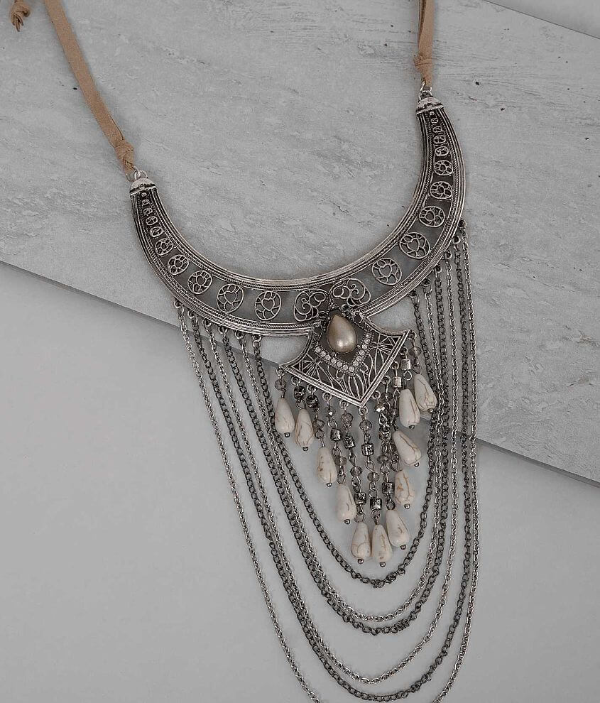 Festive Cut-Out Necklace - Women's Jewelry in Burnished Silver | Buckle