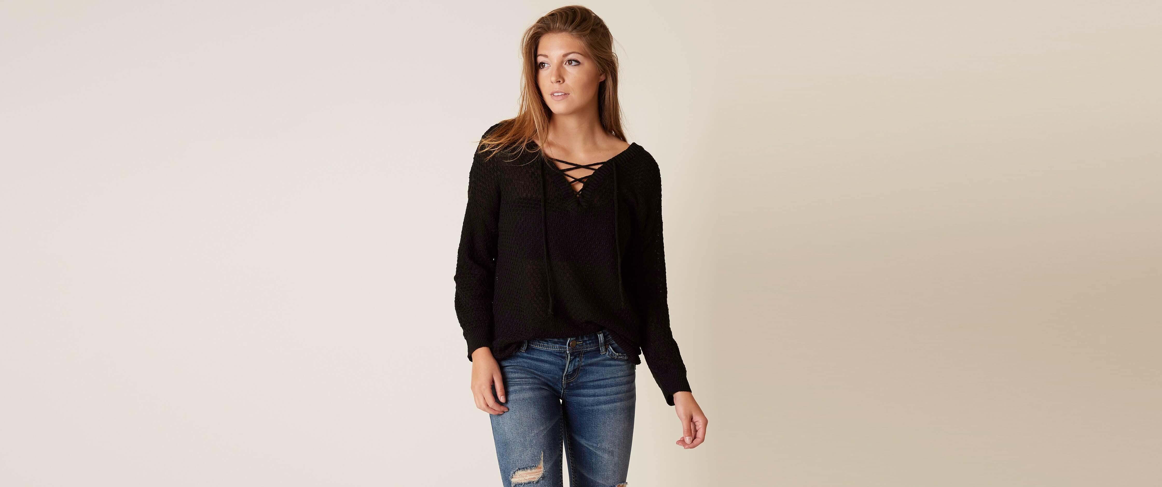 Daytrip Open Weave Sweater - Women's Sweaters in Black | Buckle