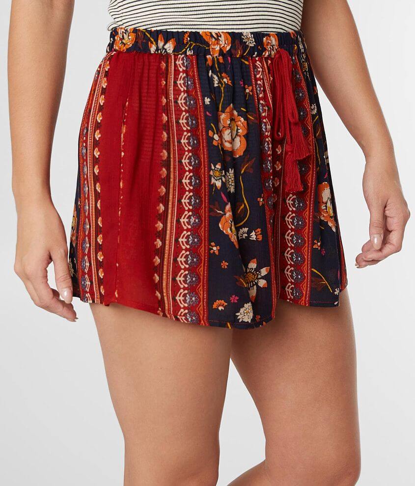 Band Of Gypsies Floral Woven Short - Women's Shorts in Rust Navy | Buckle