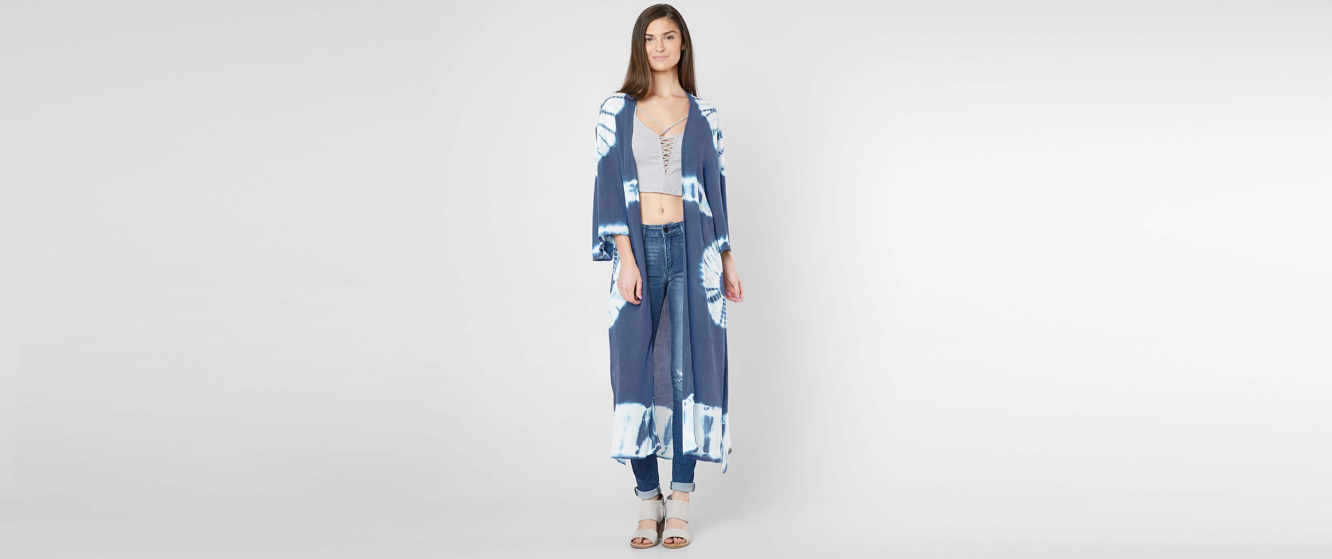 Amuse Society Kiki Duster Kimono Womens Kimonos In Blue Coast Buckle