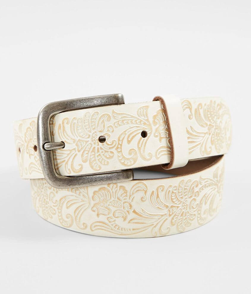 Indie Spirit Designs Embossed Leather Belt - Women's Belts in Cream Tan ...
