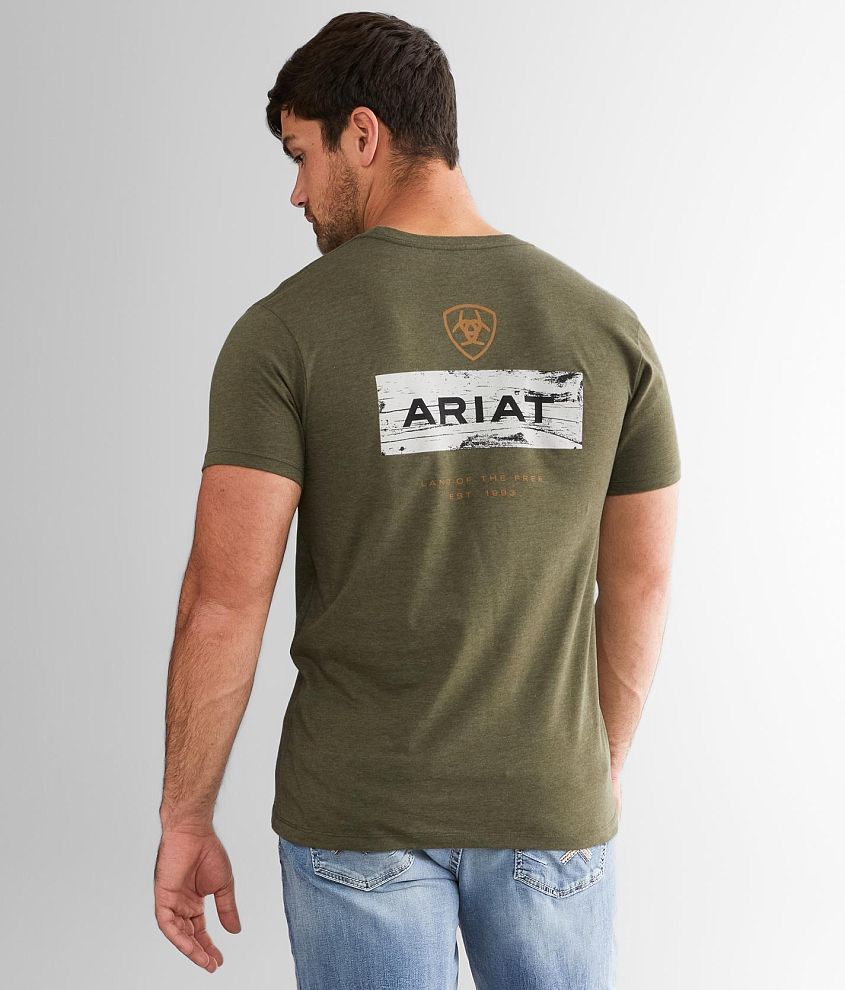 Ariat Stacks T-Shirt - Men's T-Shirts in Military Heather Green | Buckle