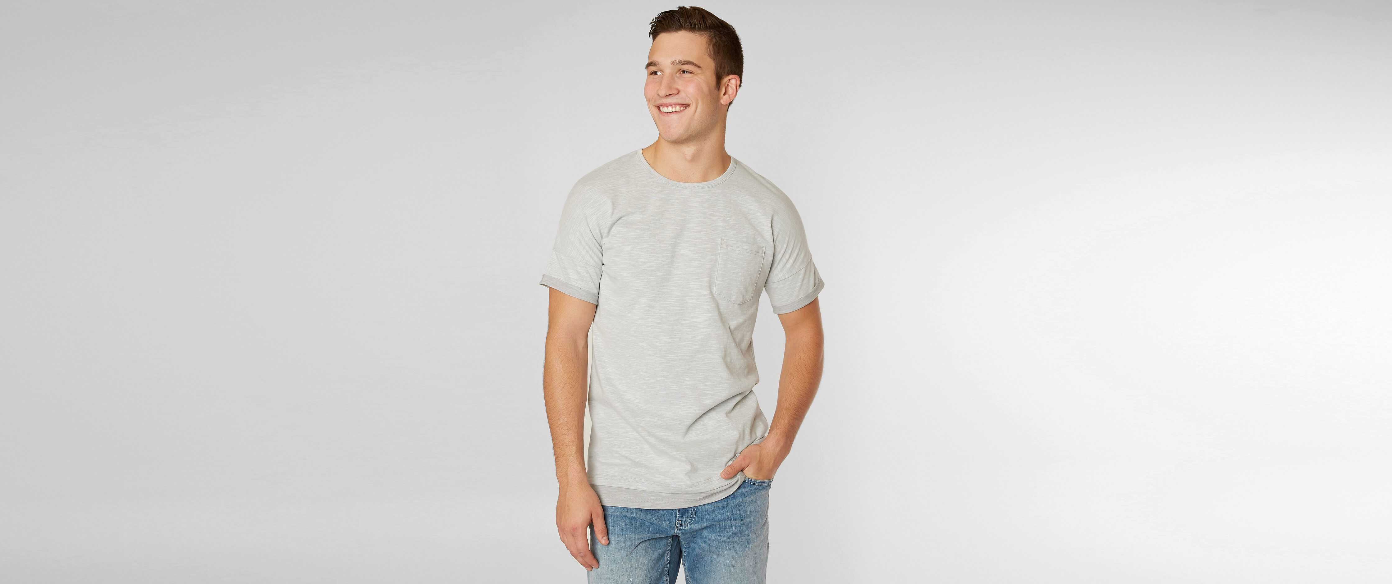 Departwest Layered T-Shirt - Men's T-Shirts in Light Grey | Buckle