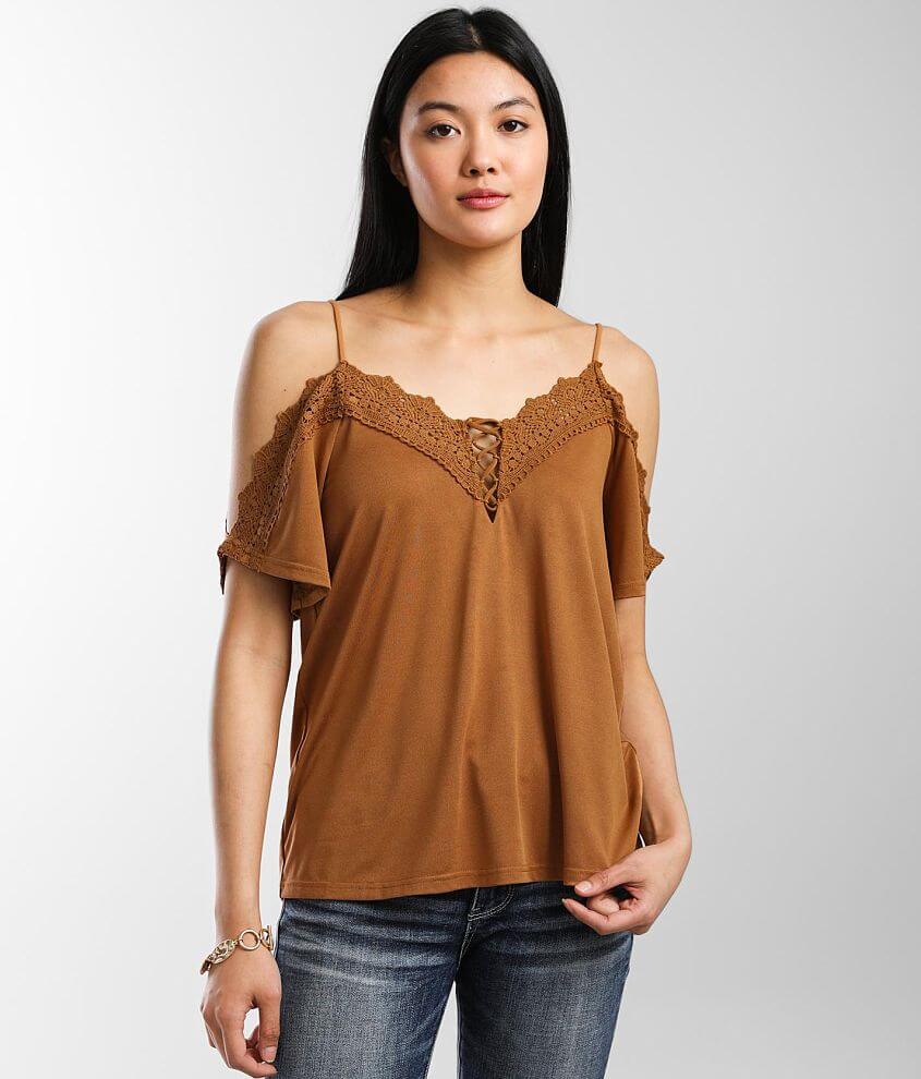 Daytrip Cold Shoulder Top - Women's Shirts/Blouses in Chipmunk | Buckle