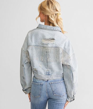Blue B Rhinestone Fringe Denim Jacket - Women's Coats & Jackets in ...