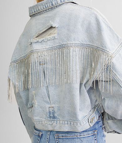 Blue B Rhinestone Fringe Denim Jacket - Women's Coats & Jackets in ...