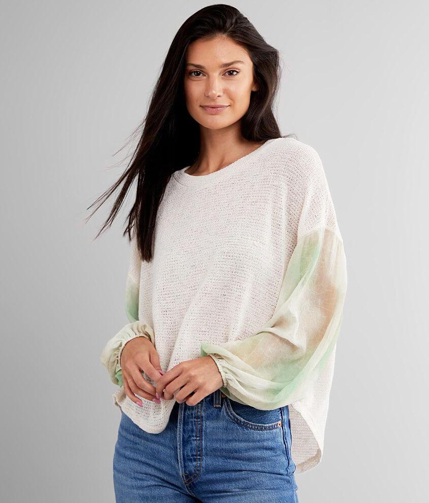 Blu Pepper Open Weave Boxy Top - Women's Shirts & Blouses in Mint Multi ...