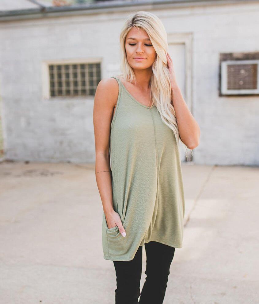 Blu Pepper Double V-Neck Tunic Tank Top - Women's Tank Tops in Light ...