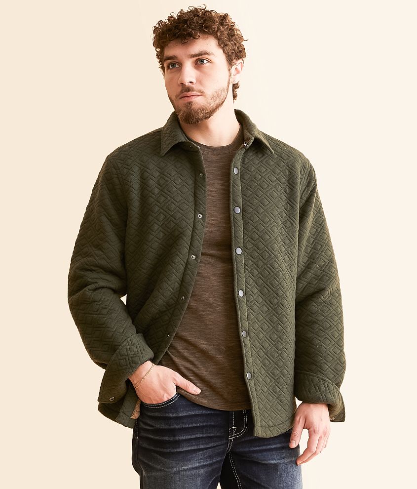 Departwest Jacquard Quilted Shacket - Men's Coats & Jackets in Olive ...