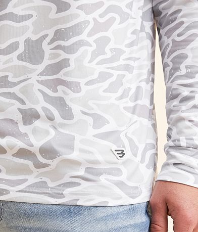 BURLEBO Camo Performance Hoodie - Men's Activewear in White Camo | Buckle