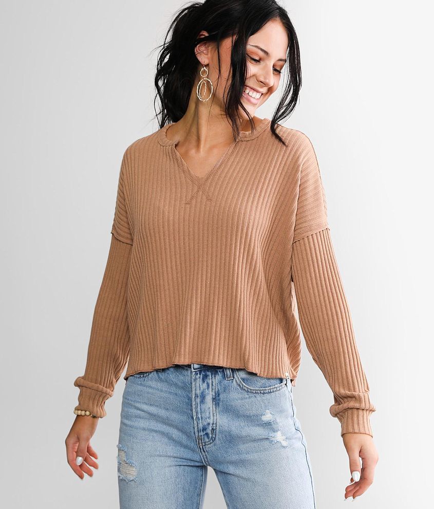 Billabong So Easy Ribbed Top - Women's Shirts/Blouses in Pretty Putty ...