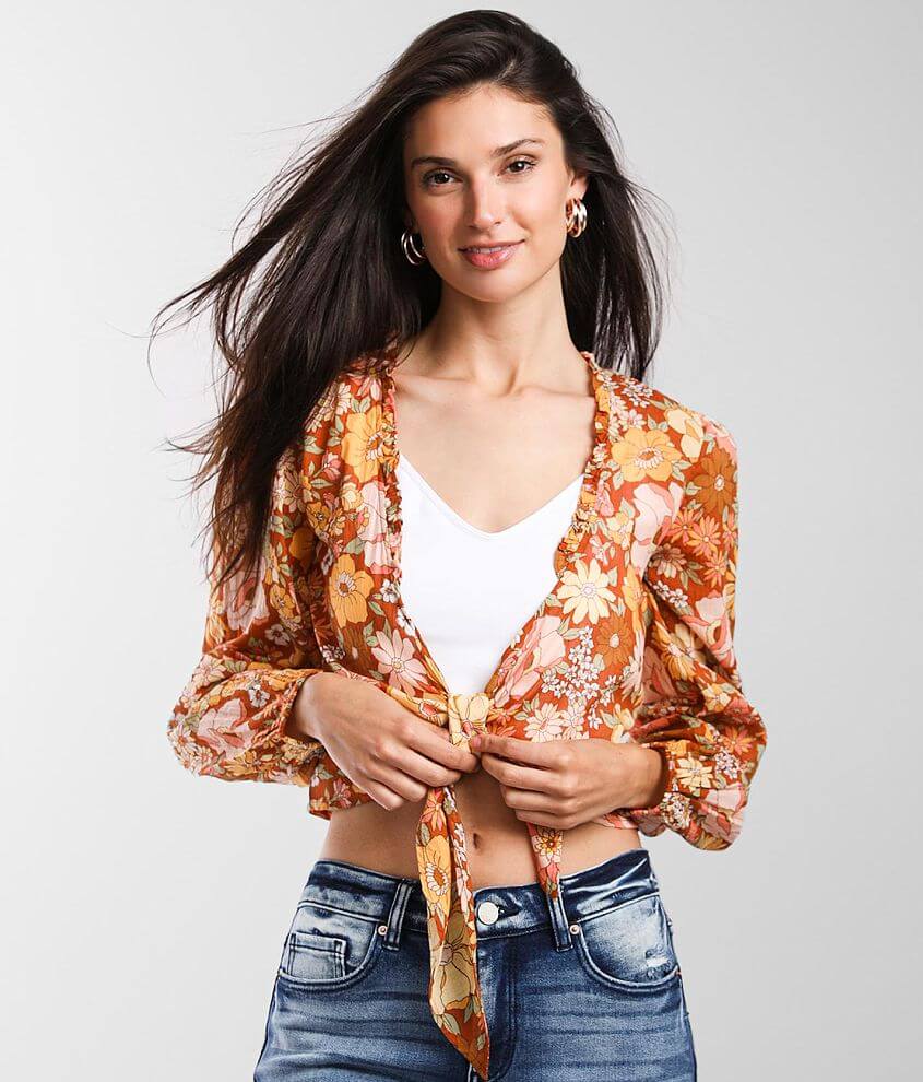 Billabong Float On Floral Cropped Top - Women's Shirts/Blouses in ...