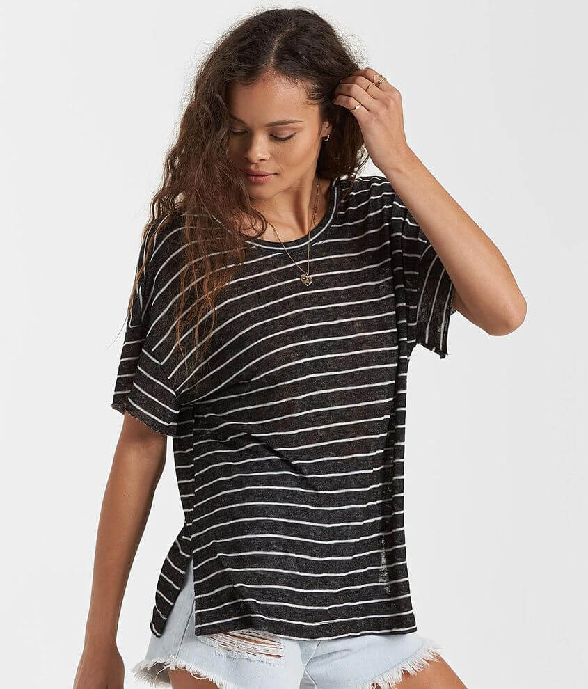 Billabong Seeking Surf Striped Top - Women's Shirts/Blouses in Black ...