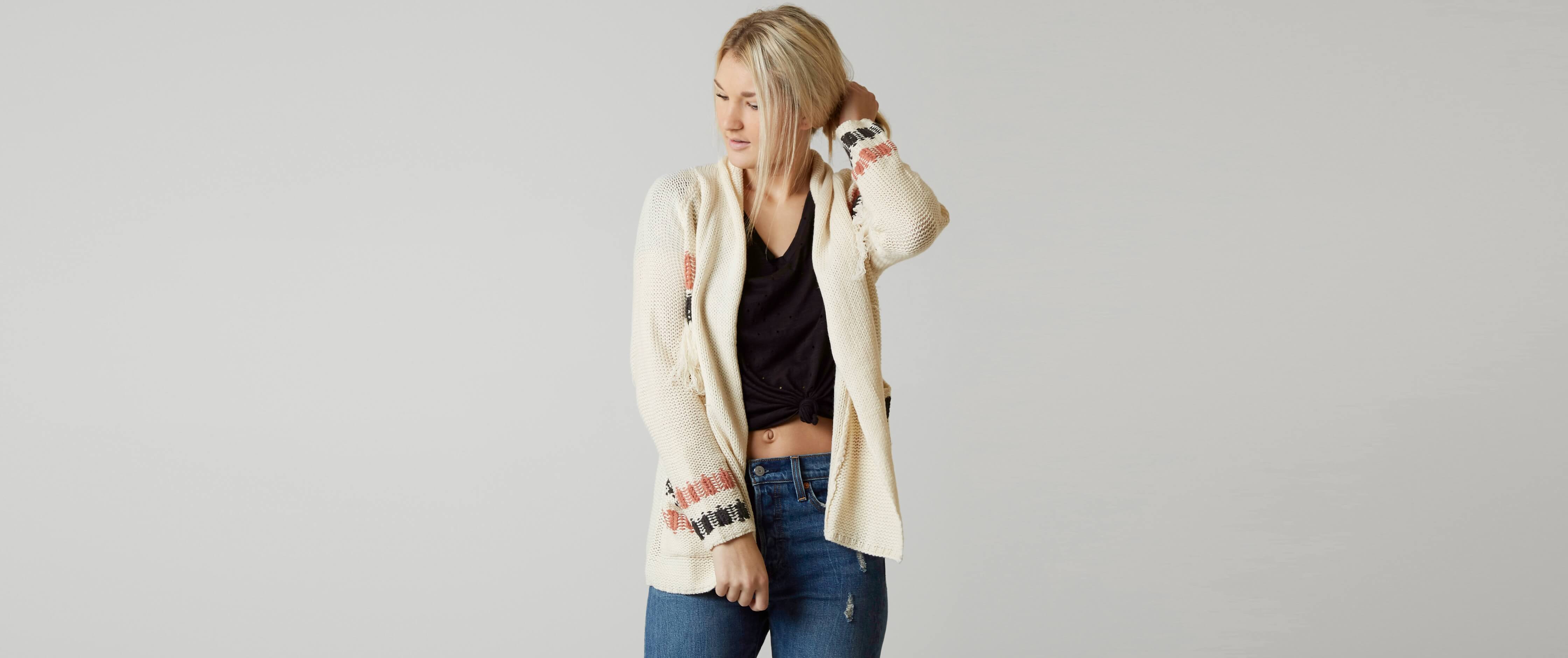 Billabong In Stitches Cardigan Sweater - Women's Sweaters in White Cap ...