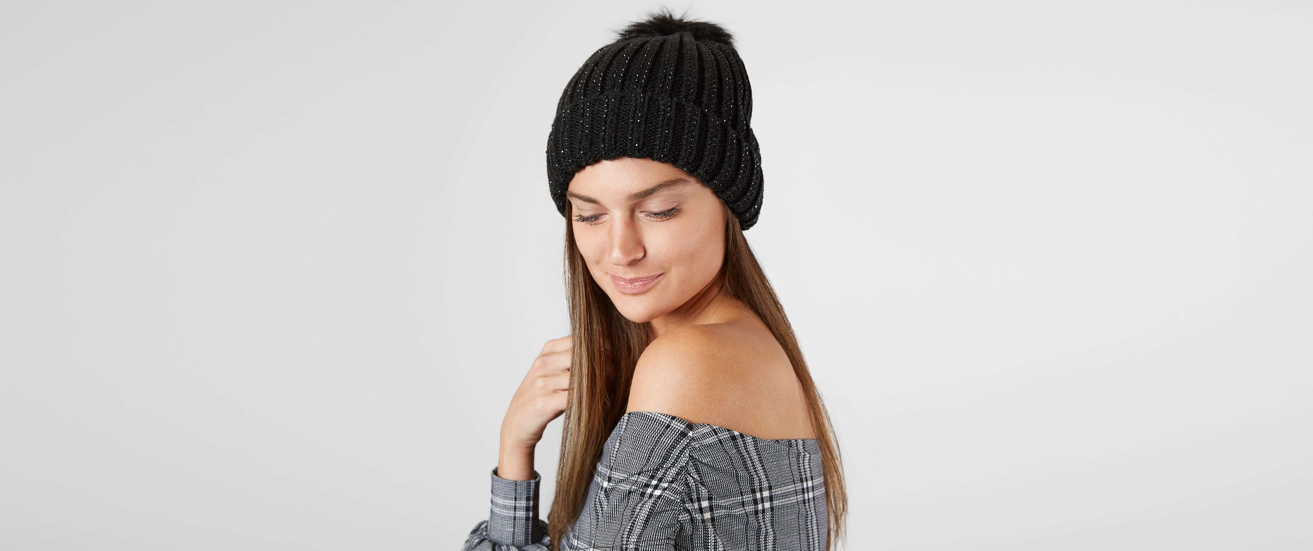 Rhinestone Slouchy Beanie - Women's Hats in Black | Buckle