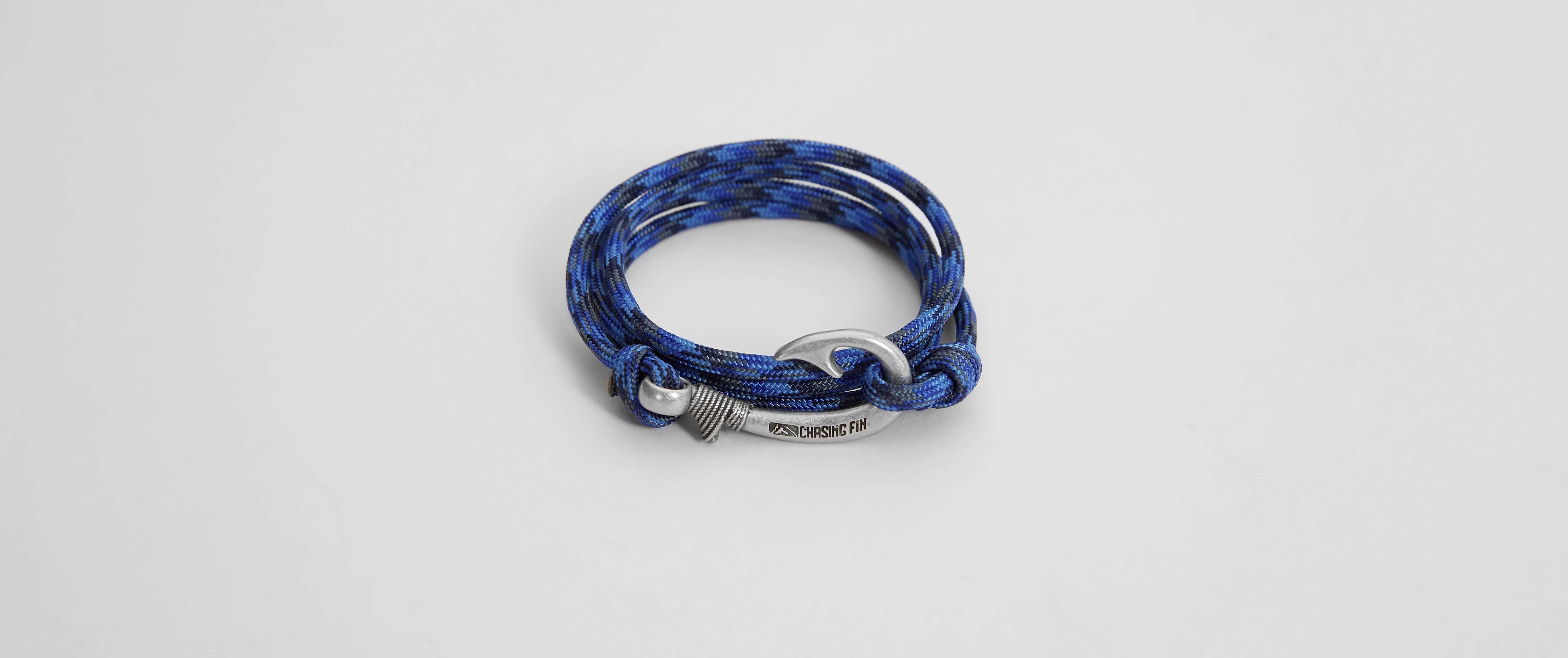 Chasing Fin Denim Wrap Bracelet - Men's Jewelry in Denim | Buckle