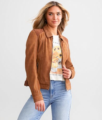 Mauritius Sunny Leather Jacket - Women's Coats & Jackets in Cognac | Buckle