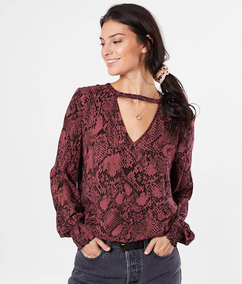 Daytrip Snake Print Top - Women's Shirts/Blouses in Mauve | Buckle