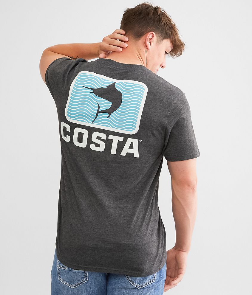 Costa® Emblem Wave T-Shirt - Men's T-Shirts in Dark Heather | Buckle
