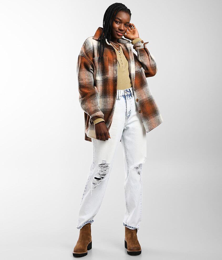 Gilded Intent Oversized Plaid Shacket - Women's Coats/Jackets in ...