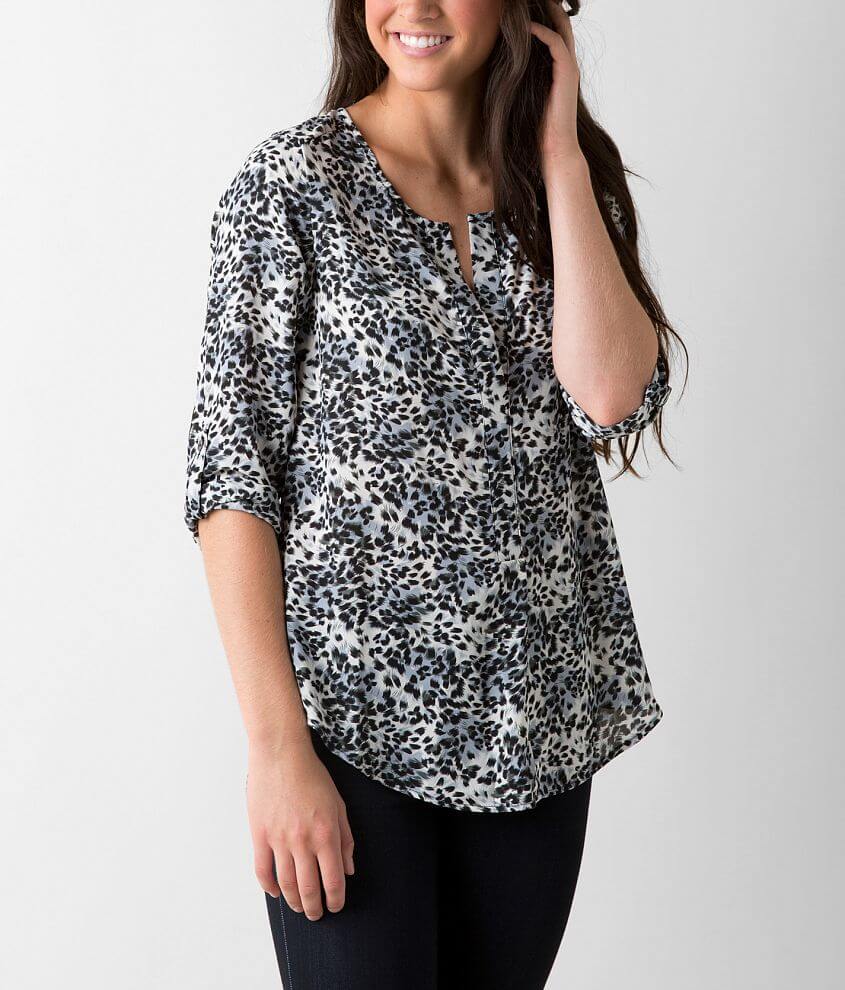 H.I.P. Cheetah Top - Women's Shirts/Blouses in Black White | Buckle