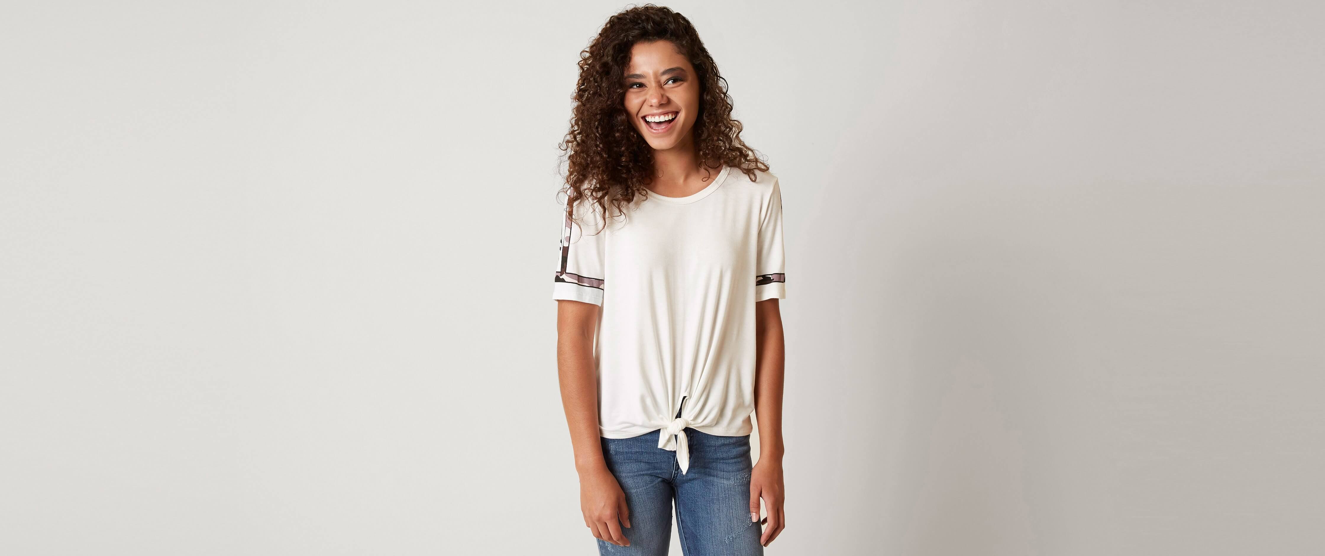 FITZ + EDDI Tie Front T-Shirt - Women's T-Shirts in Cream | Buckle