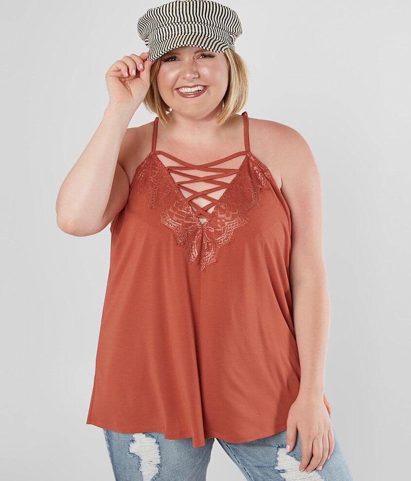 Daytrip Lace-Up Tank Top - Plus Size Only - Women's Tank Tops in ...